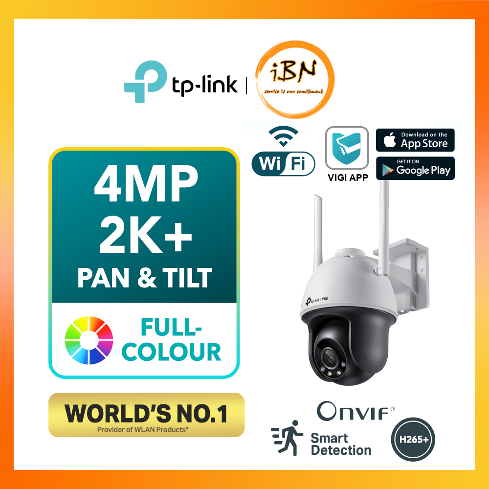 TP-Link 4MP Outdoor Full-Color Wi-Fi Pan Tilt High Definition Bullet ...